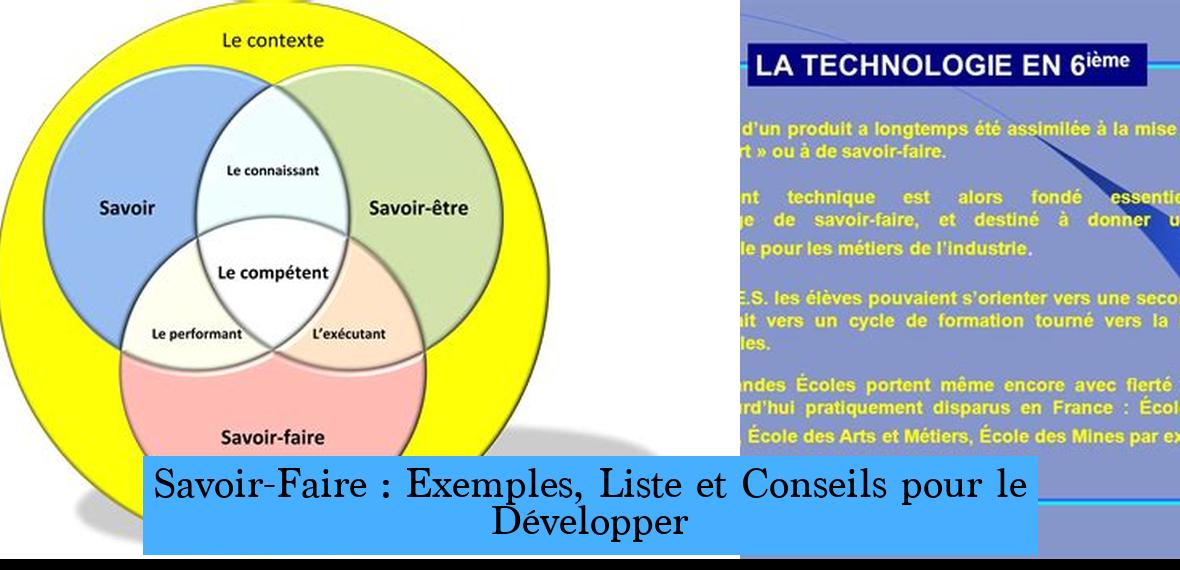 Savoir-Faire : Exemples, Liste et Conseils pour le Développer | Etude ...