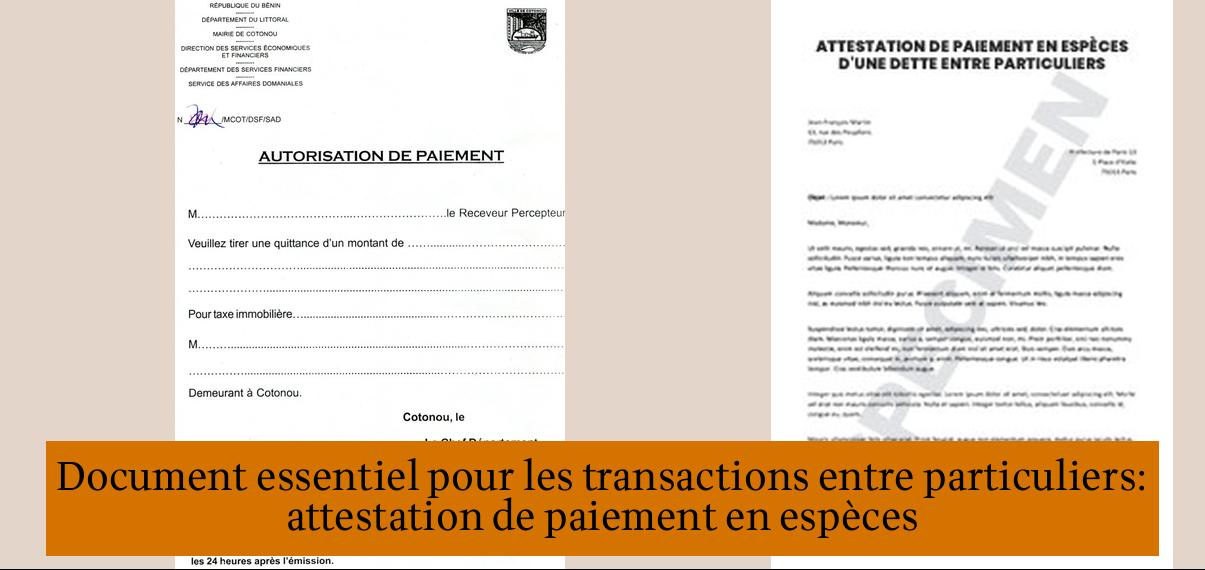 Attestation De Paiement En Espces Entre Particuliers