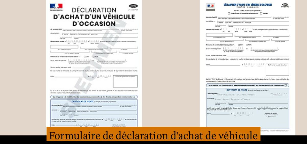 Comment obtenir et compléter une déclaration d'achat de véhicule (Cerfa ...