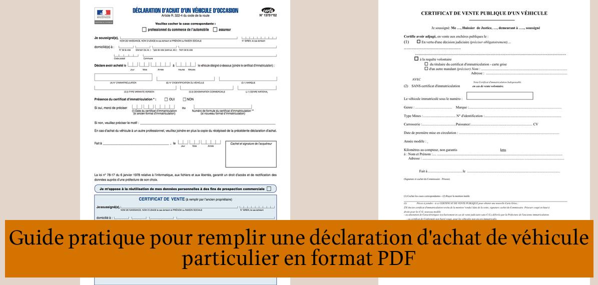 Guide pratique pour remplir une déclaration d'achat de véhicule ...