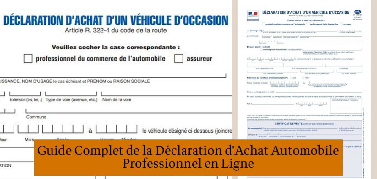 Guide Complet de la Déclaration d'Achat Automobile Professionnel en ...
