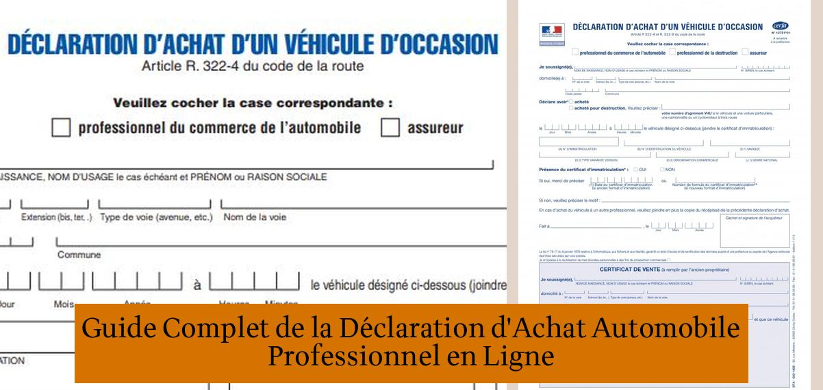 Guide Complet de la Déclaration d'Achat Automobile Professionnel en ...