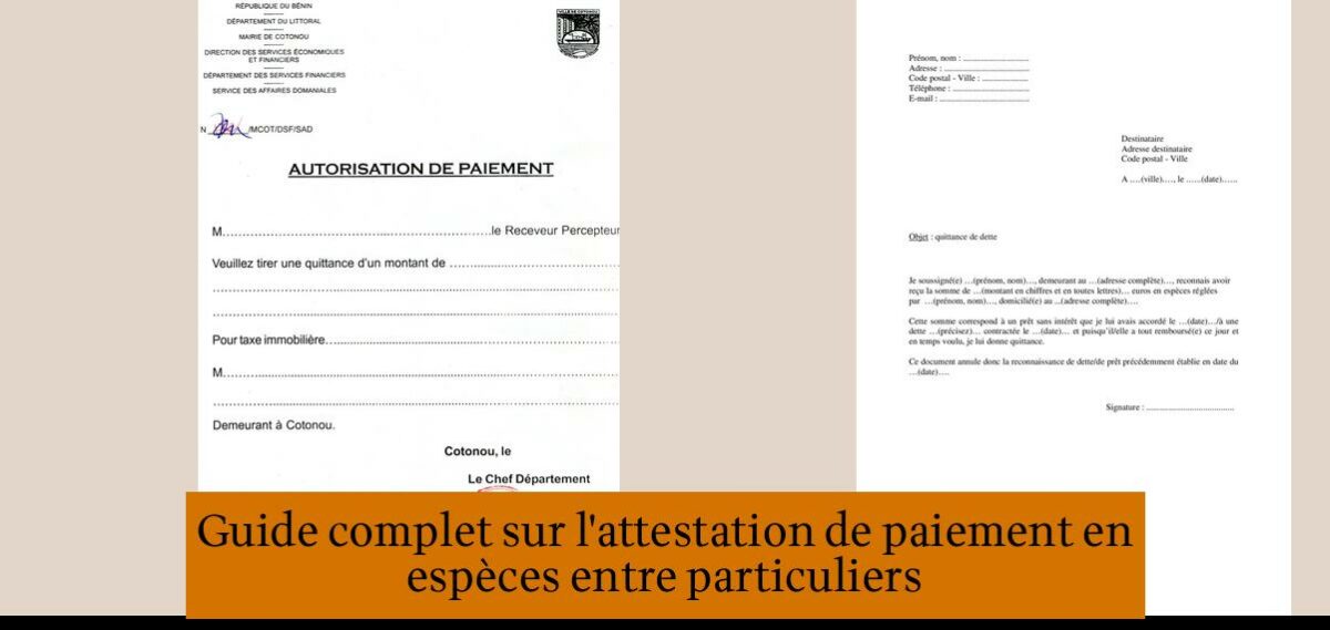 Attestation De Paiement En Espces Entre Particuliers