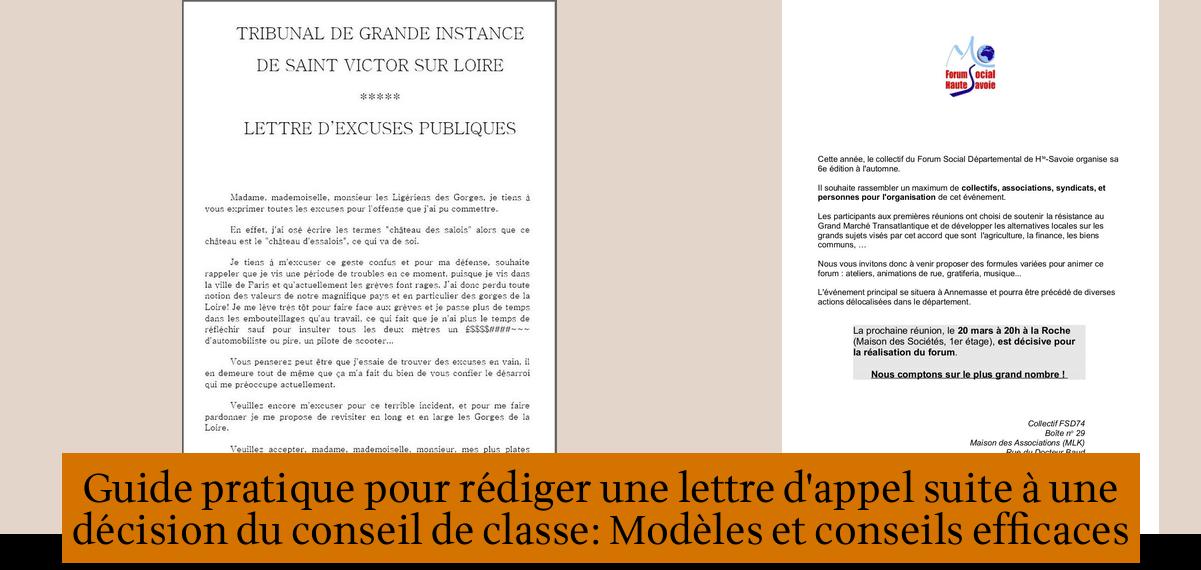 Guide pratique pour rédiger une lettre d'appel suite à une décision du ...