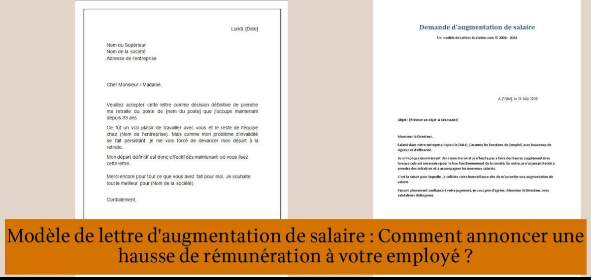 Modèle de lettre d'augmentation de salaire : Comment annoncer une hausse de rémunération à votre ...